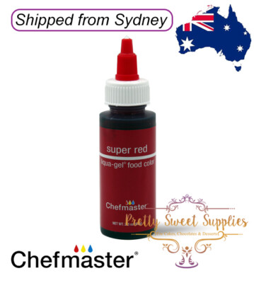 SUPER RED Chefmaster Gel Colour 2.3oz 68ml - Cake Fondant Buttercream ...