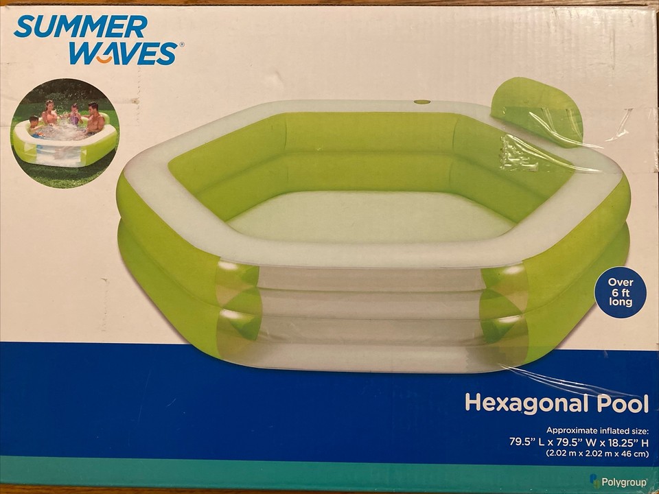Summer Waves Hexagonal Pool 79.5”L x 79.5” W x 18.25” H. | eBay