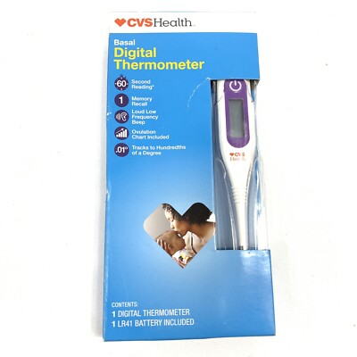 CVS Health Basal Digital Thermometer - 60 second reading. New in Box ...