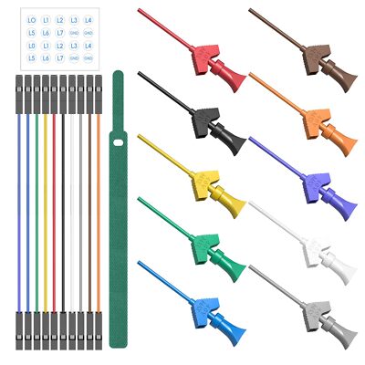 Goupchn 10PCS SMD IC Test Hook Clips with Silicone Jumper Wires Test ...