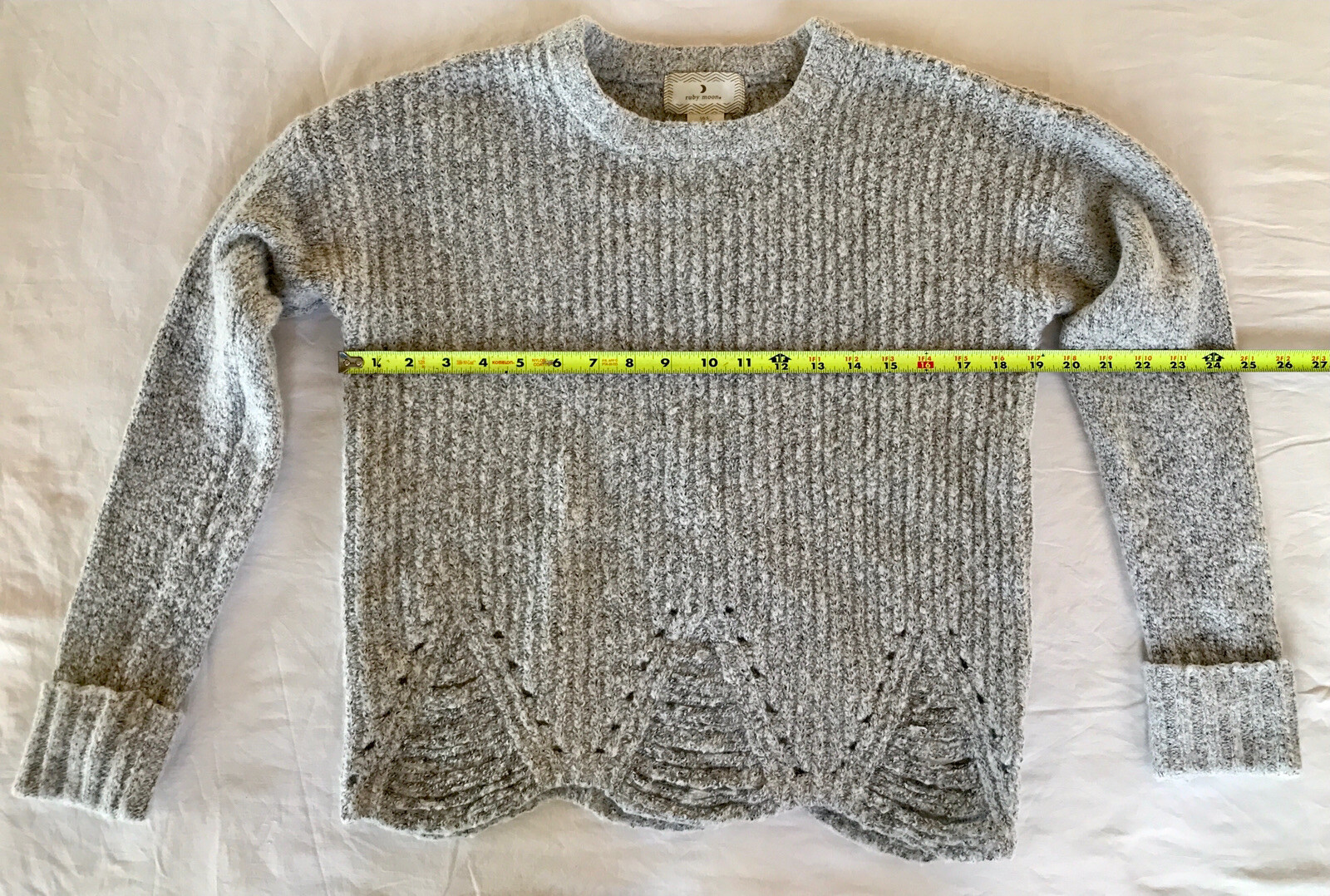 Ruby Moon Anthropology Women Sweater Chunky Knit Scalloped Edge Wool ...