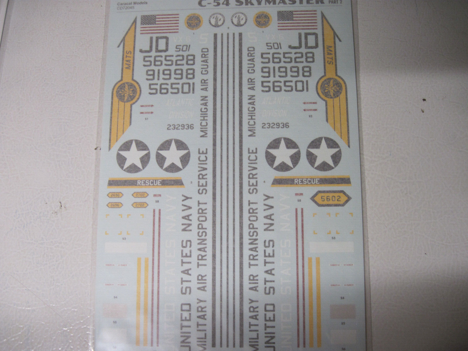 Caracal Models 1/72 C-54 Skymaster Decal For Revell Kit #CD72045 | eBay