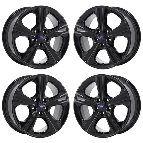 17" FORD ESCAPE GLOSS BLACK WHEELS RIMS FACTORY OEM 3943 2013-2019 SET ...