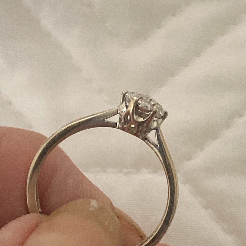 Diamond cluster ring 9ct M | eBay UK