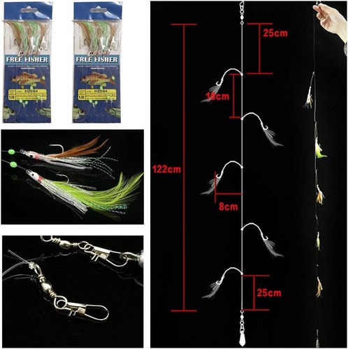 22 Packs Bait Rigs Set, Fishing Rigs,Fishing Pink,Red,White,Yellow | eBay