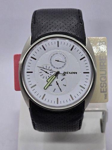Nixon The Esquire CS Watch Black/Silver Leather Strap | eBay