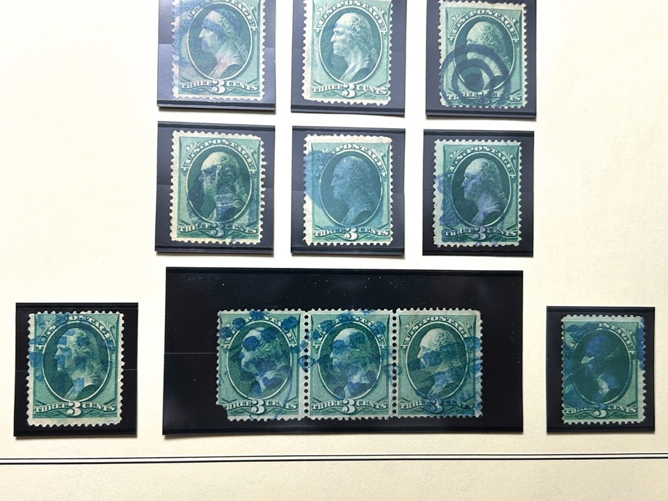 Specialty Collection - US Stamp 1870 Washingto n3c Fancy Cancels 84, 3 ...