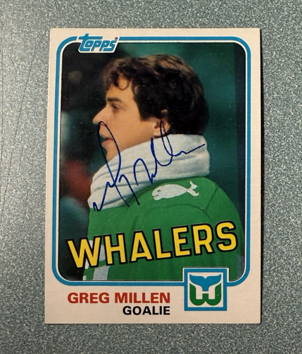 GREG MILLEN AUTOGRAPHED SIGNED 1981-82 TOPPS CARD BLUES PENGUINS ...