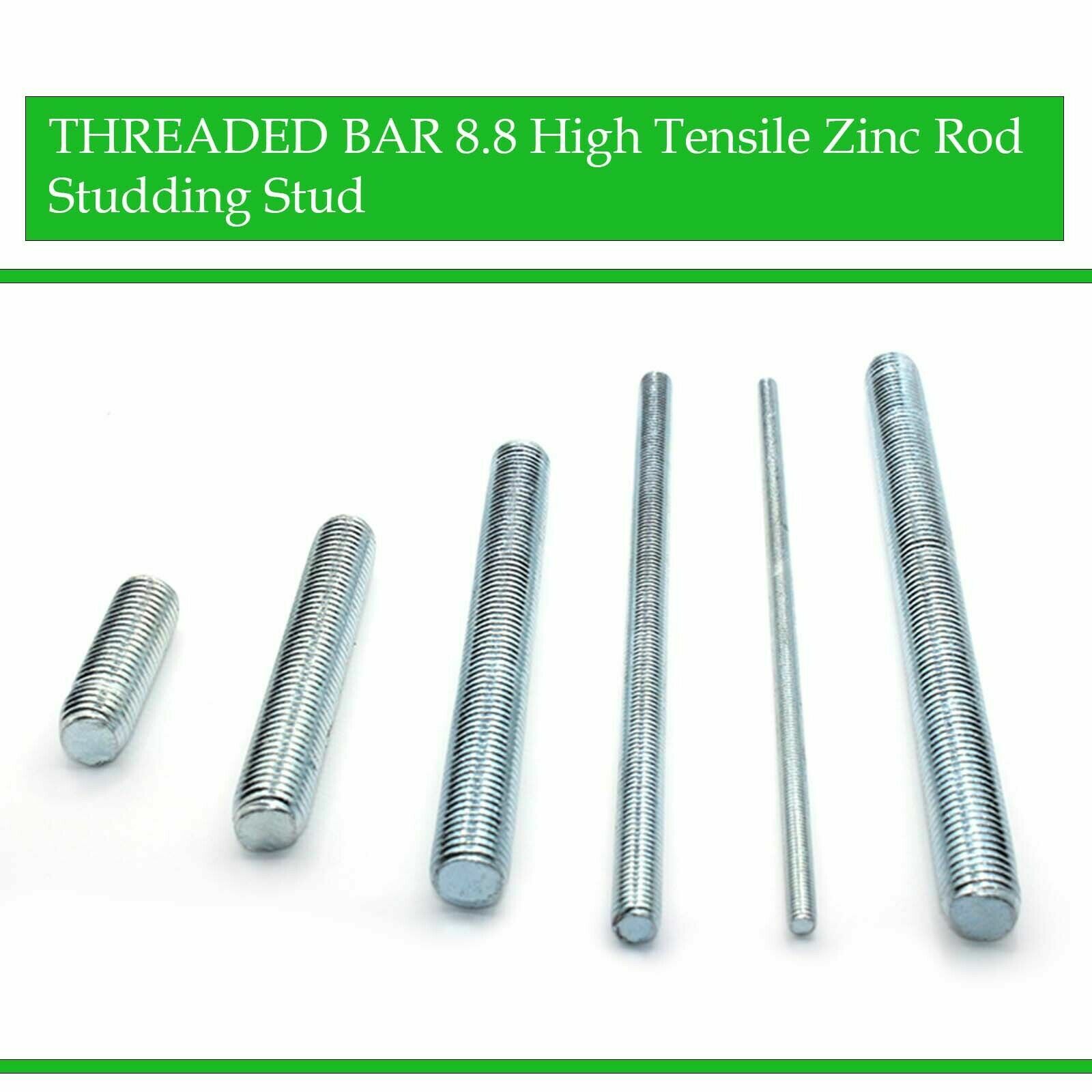 6mm to 24mm Threaded Bar 8.8 High Tensile Zinc Rod Studding Studs | eBay UK