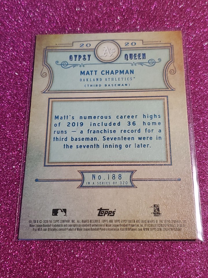 2020 Topps Gypsy Queen Base #188 Matt Chapman - Oakland Athletics | eBay