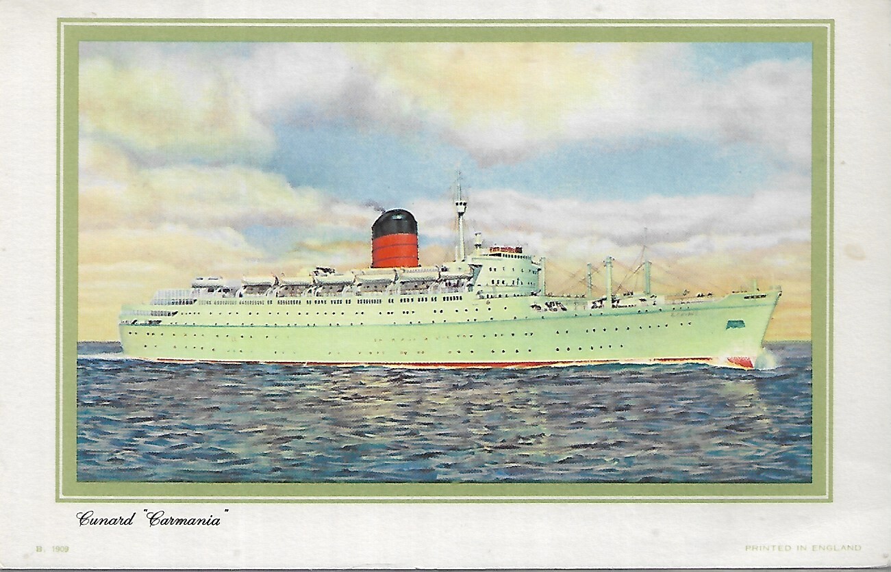 CUNARD WHITE STAR LINE SHIP ABSTRACT OF LOG CARD RMS CARMANIA JUNE 18 ...