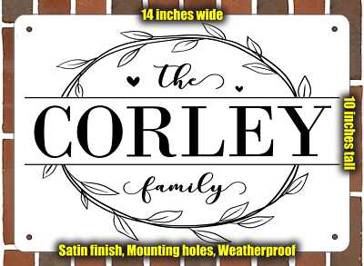 Corley Family Decorative Metal Door or Wall Plaque (Style 1) | eBay