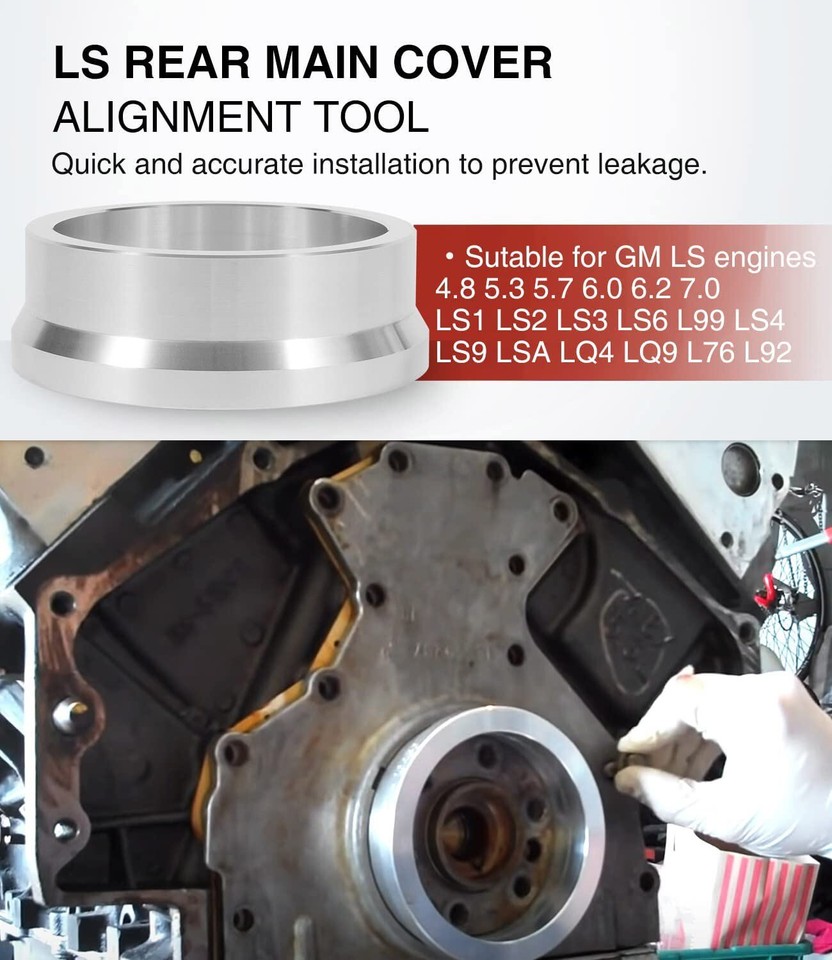 LS Rear Main Cover Alignment Tool & Seal Installer Compatible with GM ...