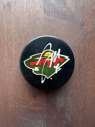 Jon Merrill Signed Autograph Autographed Minnesota Wild Hockey Puck NHL ...