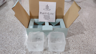 Partylite Square Pair Frosted Votive Candle Holders Set Of 2 P7235 New ...