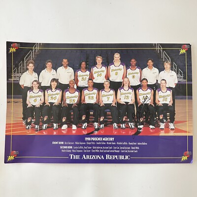 Mercury Women’s Basketball Team Photo 1998 Signed Brandy Reed #13 ...