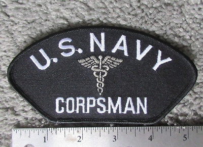 NEW NOVELTY 5" IRON-ON PATCH EMBROIDERED USN NAVY CORPSMAN | eBay