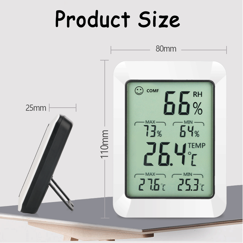 Digital LCD Humidity Meter Indoor Outdoor Hygrometer Thermometer ...