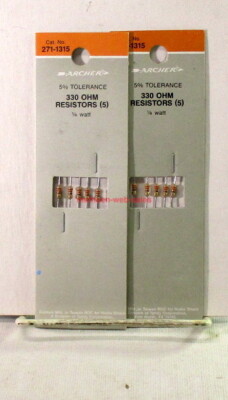 Archer/Radio Shack~271-1315~330 Ohm Resistors~1/4 Watt~5% Tolerance~5 ...
