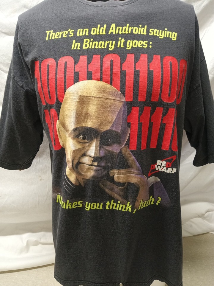 Vintage 90s Red Dwarf T-shirt Kryten Binary Rare Faded | eBay UK