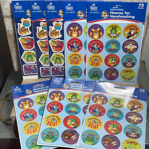 8 Carson Dellosa Education Shape Stickers: 2 Germ Busters, 6 Hooray for ...