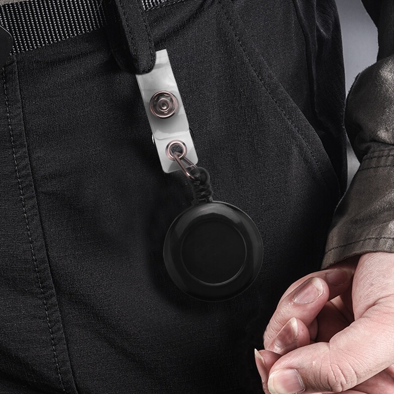 Retractable Yo Yo Key PULL CHAIN Belt Clip ID CARD Holder Pass - Black ...