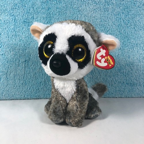 TY Beanie Boos 2020 Linus Stripe Tail Lemur 6" Soft Plush Gold Glitter ...