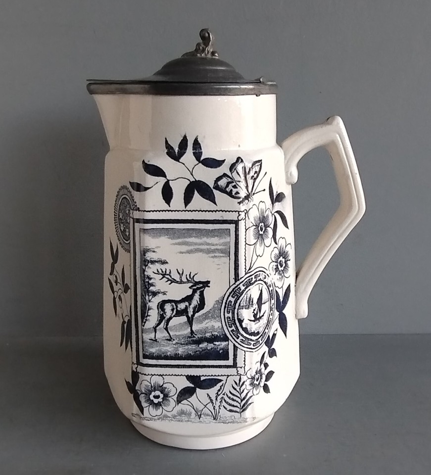 Antique Charles Allerton Stag water, syrup jug, pitcher C19th 1800s ...