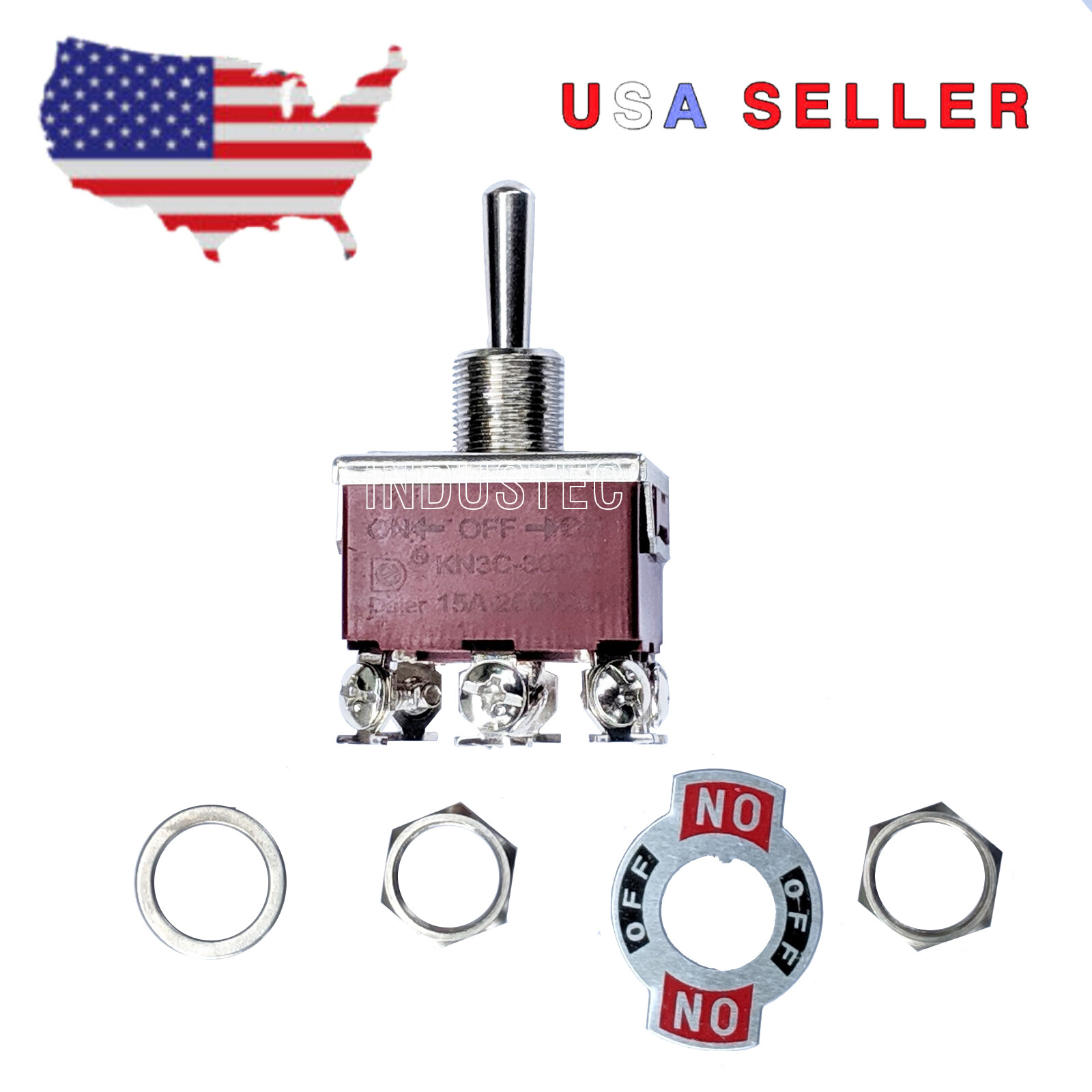 IndusTec E-TEN303 KN3C-303 9 - Pin TPDT Maintained 3 Pos Heavy Toggle ...