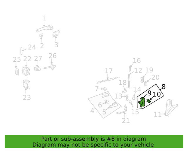 Mercedes Benz Genuine G63 65 AMG G550 2013-2018 Right Lock Assembly ...