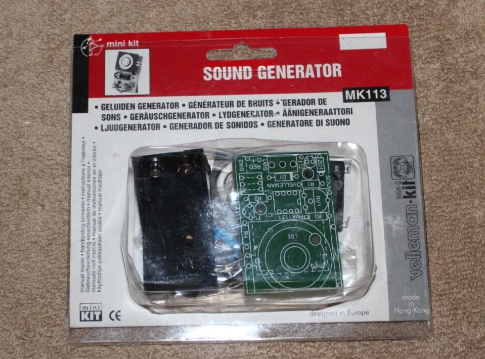 VELLEMAN SOUND GENERATOR KIT - MK113 - THROUGH HOLE MINI KIT - 4 SOUNDS ...