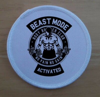 Fitness Beast Mode Gym Weights Patch Badge | eBay UK