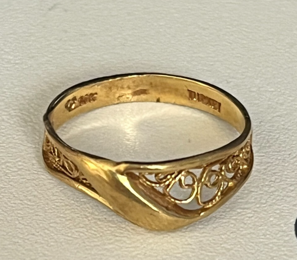 Vintage 14K Solid Yellow Gold Unique Filigree Ring Turkey Size 6 | eBay