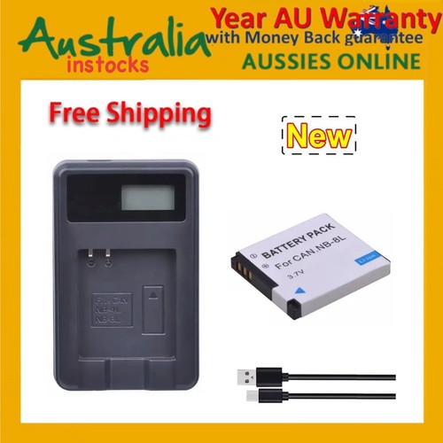 Battery + Charger For Canon NB-8L A2200 PowerShot A3000 A3100 A3200 ...
