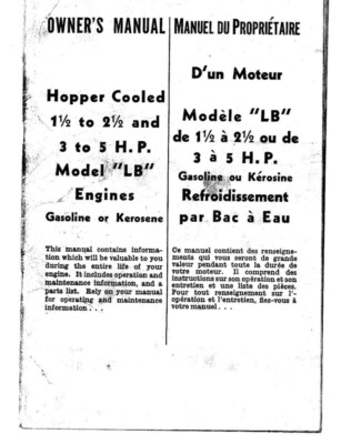 IHC 1-1/2 2-1/2 3 - HP Model LB Engine International IH Manuel du ...