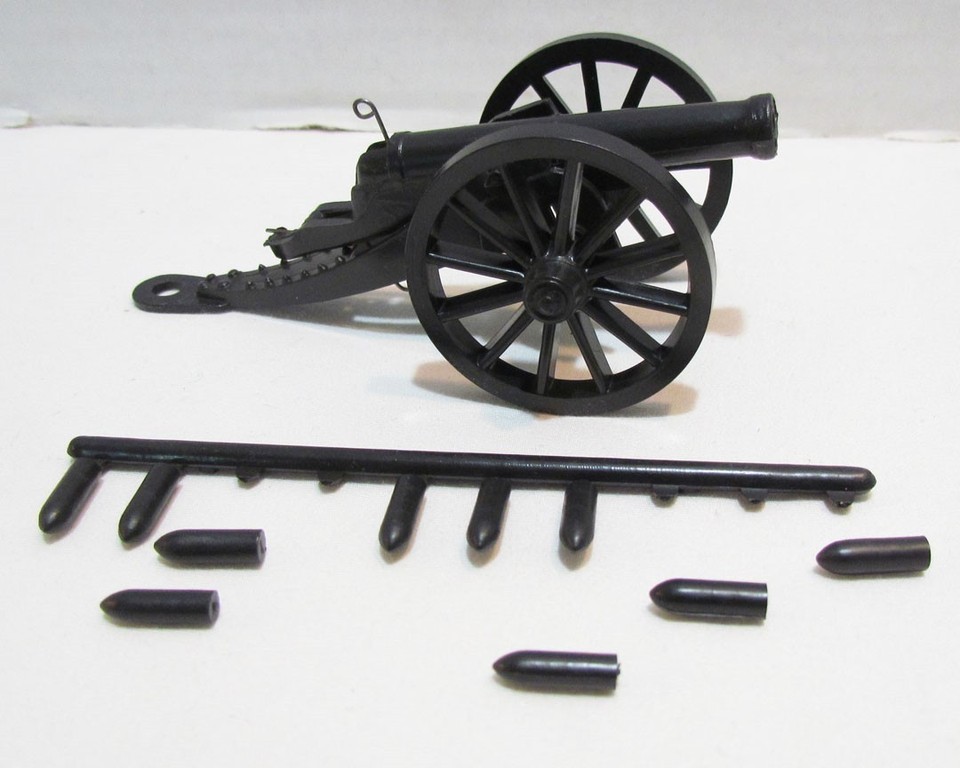 MARX PLAYSET VINTAGE BLACK CANNON W/ FIRING PIN, 10 SHELLS & SPRUE ...