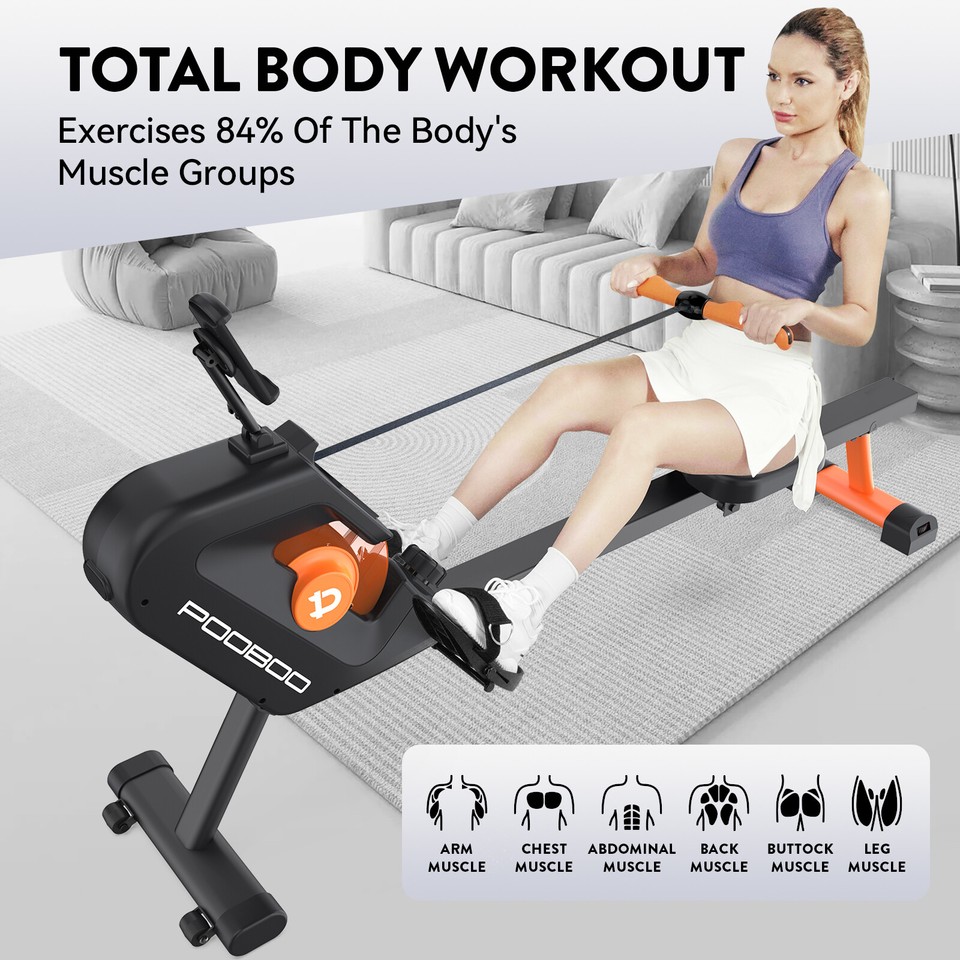 Magnetic Row Rowing Machine Rower 16 Levels Cardio Home Gym Exercise ...