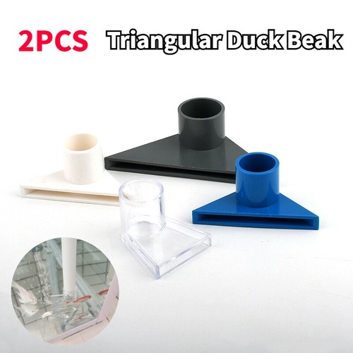 2x PVC Duckbill Outlet Pipe Fittings Triangular Aquarium Bottom Nozzle ...