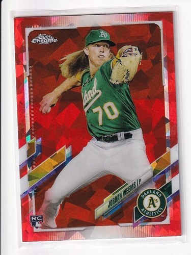 2021 Topps Chrome Sapphire Jordan Weems Orange /25 Nationals Athletics ...