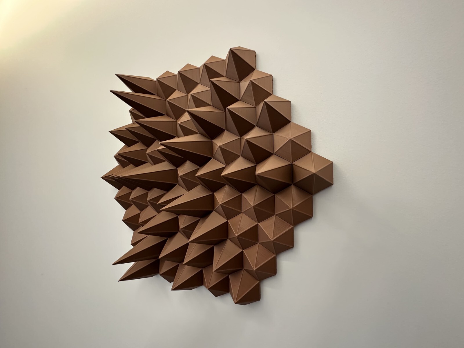 Brown wall sculpture: Hexagon | 3D printed wall decor | eBay