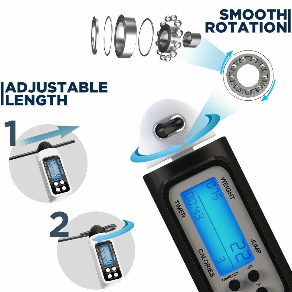 Climbing Skipping Rope by RDX, Digital Counter, Weighted Jump Rope ...