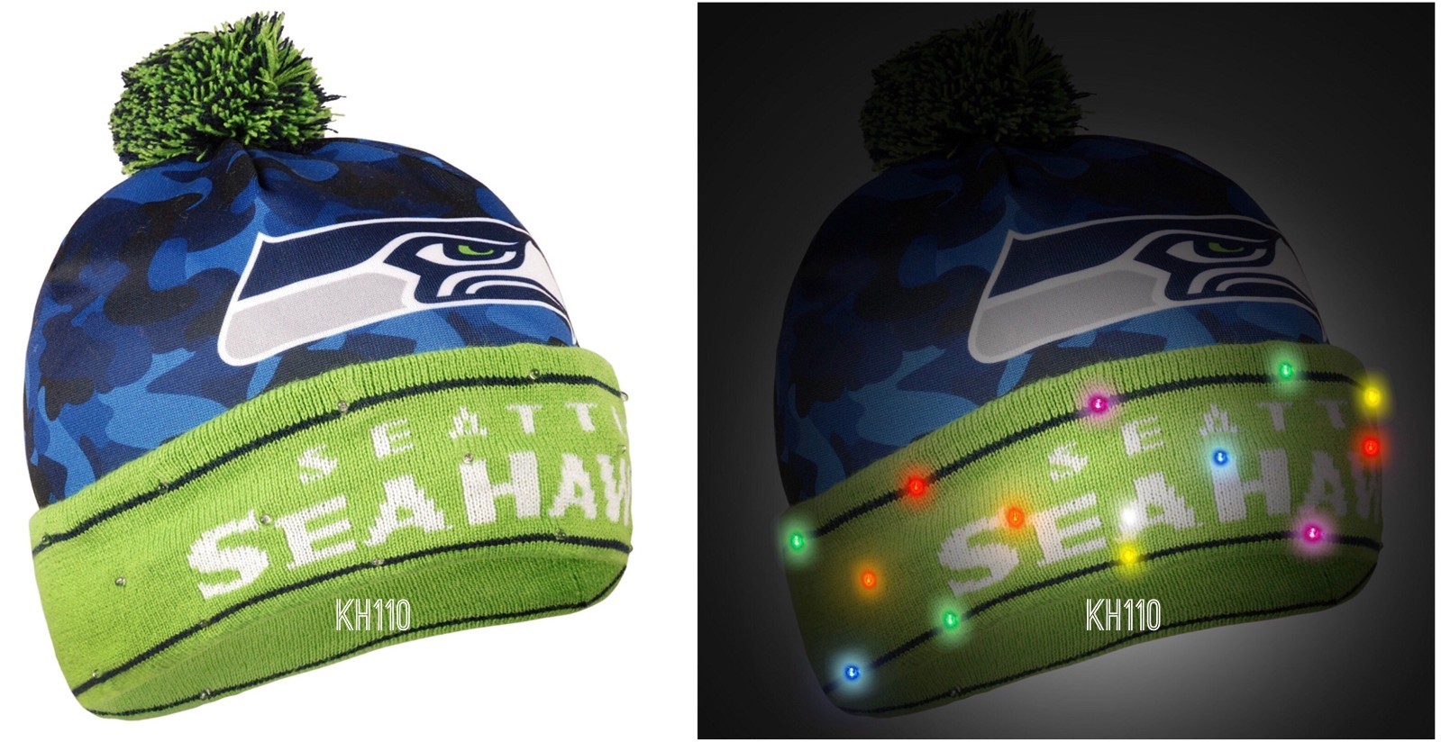 NFL Seattle Seahawks Light Up Printed Pom Beanie Winter | eBay