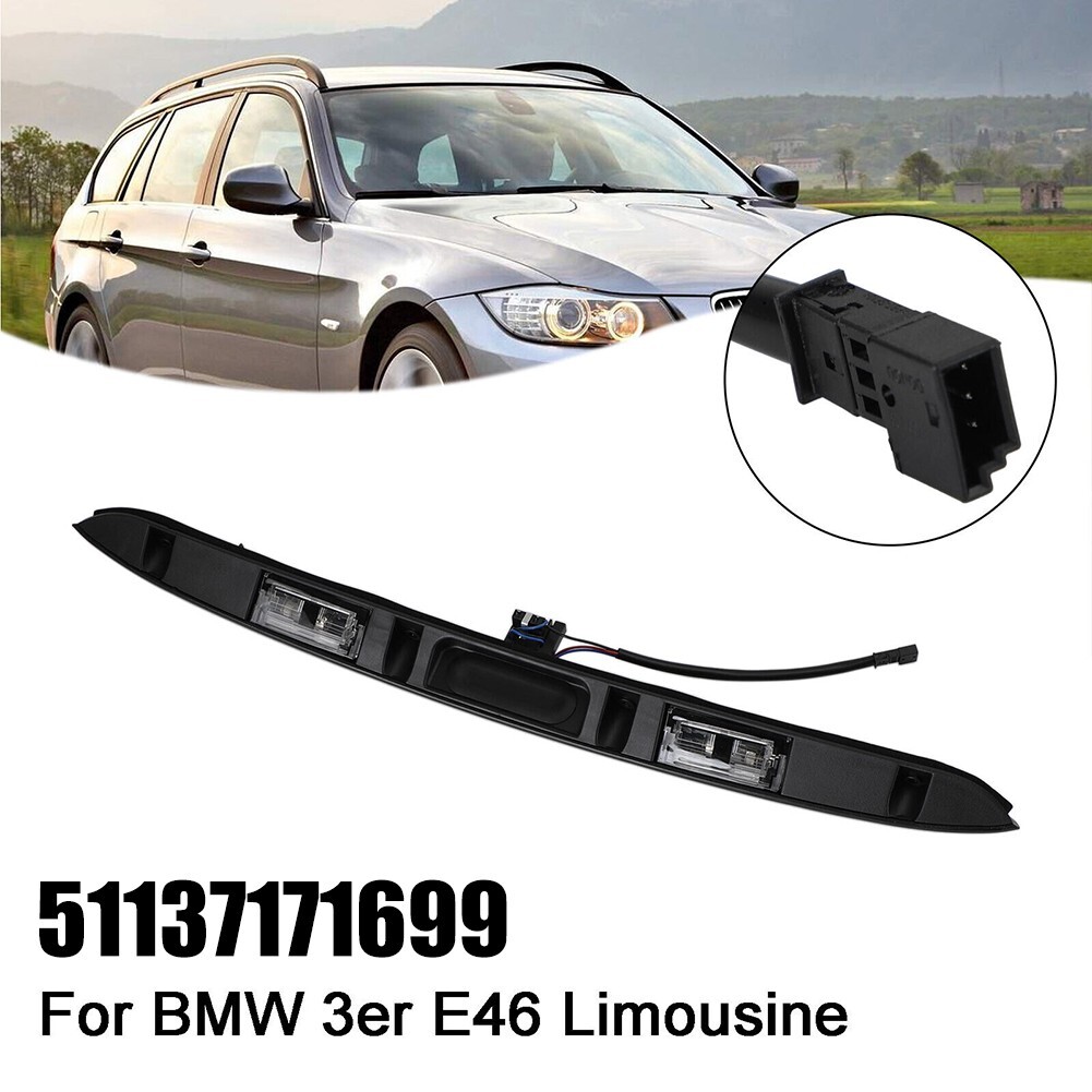 Car Trunk Lid Grip W/Key Button License Plate Light For E46 325i ...