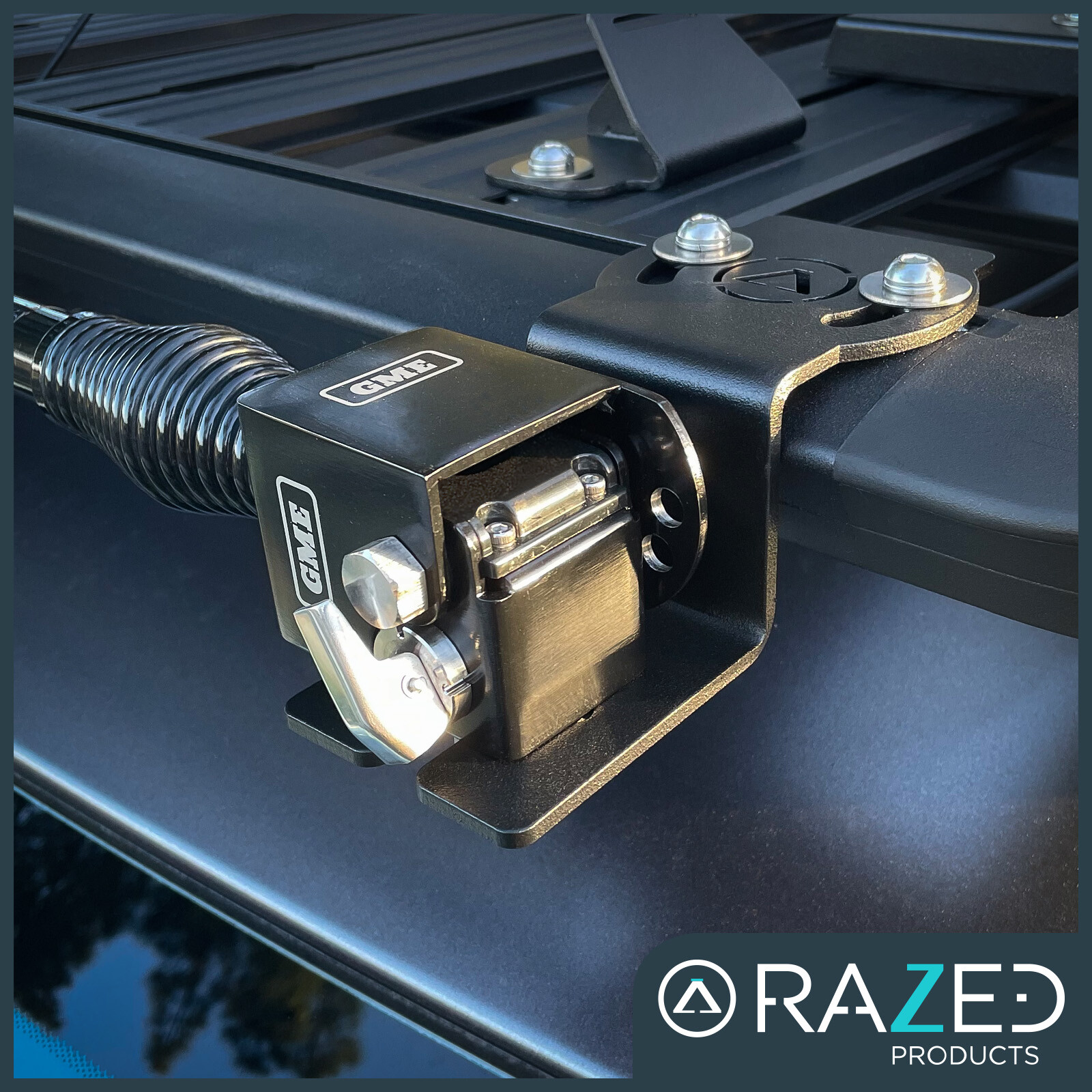 UHF Antenna Mounting Bracket - for Rhino Rack Pioneer suit GME / Rhino ...