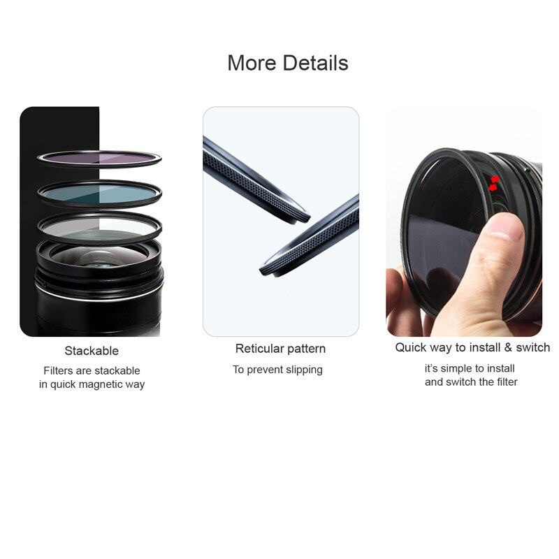 Kase Wolverine Magnetic Filter Cap Kit CPL DN8 ND64 ND1000 58 67 77 82 ...