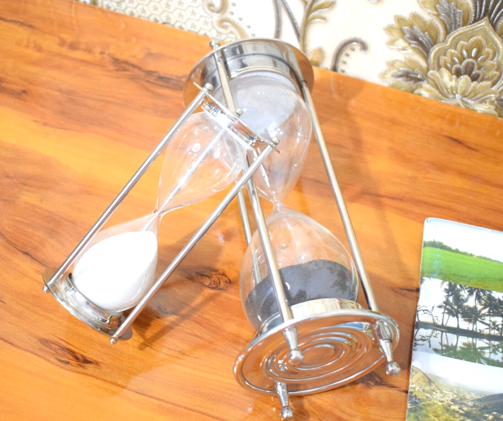 Dual Brass Sand Timer Set – Nickel-Plated Polished Finish for Classic ...