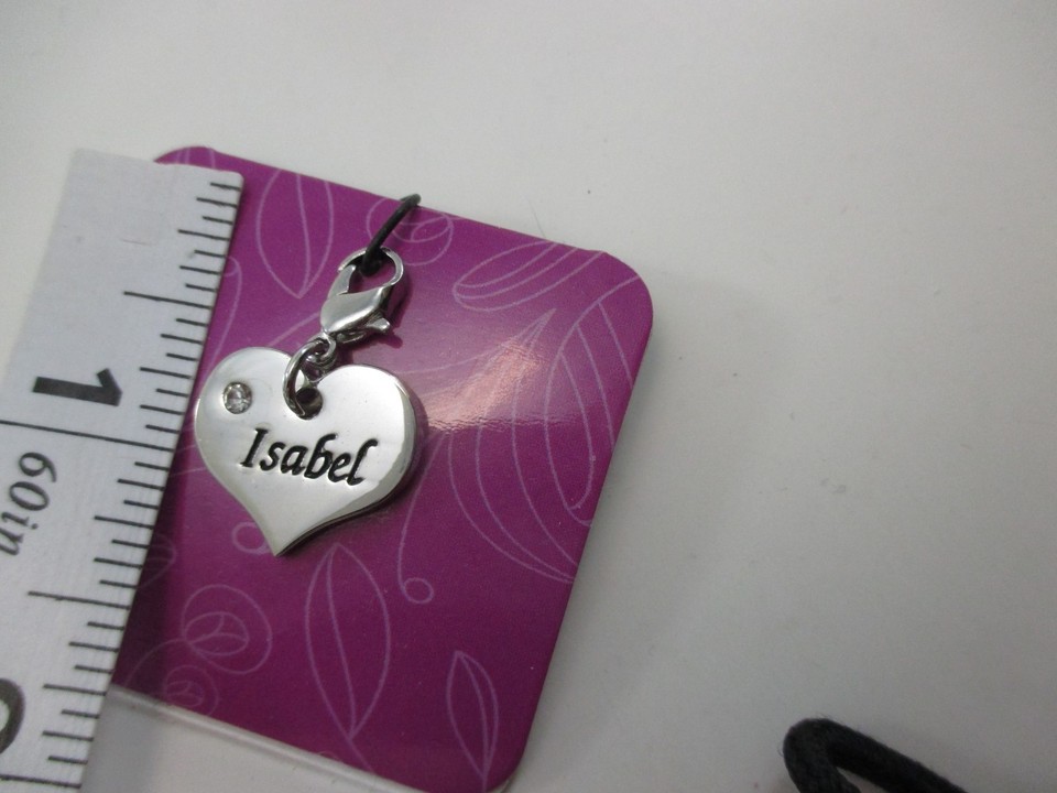P1 Isabel HEART NAME CHARM 4 bracelet CHERISH CHARMS lobster closure ...