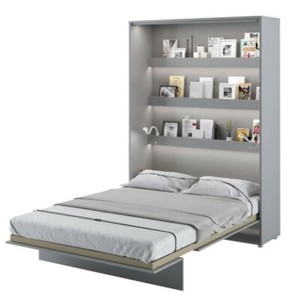 Modern Vertical Wall Bed Concept with Storage 140cm in Grey | eBay