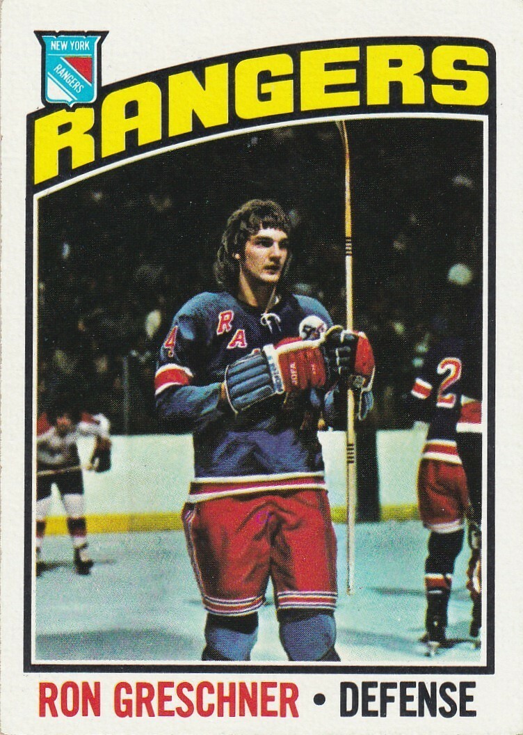 1976-77 Topps Hockey Card #154 Ron Greschner, New York Rangers, EXMT | eBay