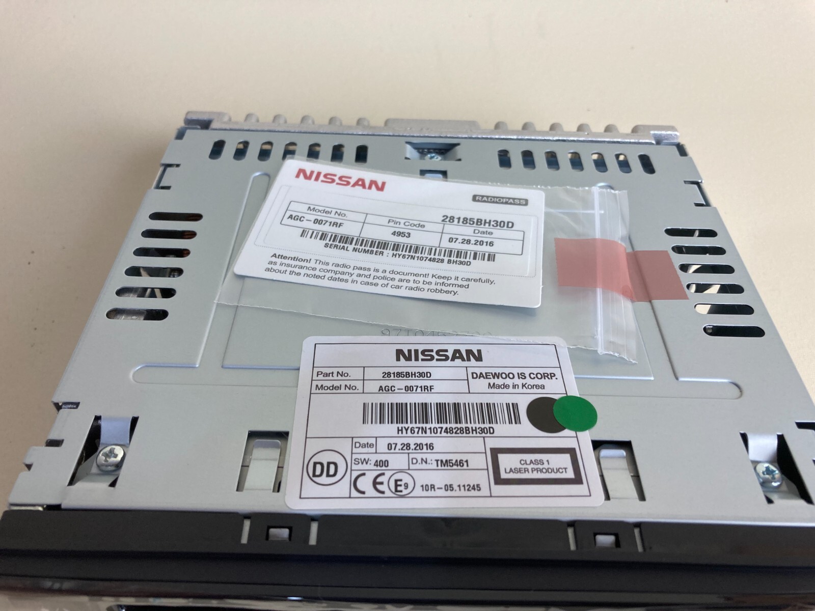 OEM NISSAN Genuine 28185-BH30D DECK CD JUKE F15 Radio Head Unit with ...